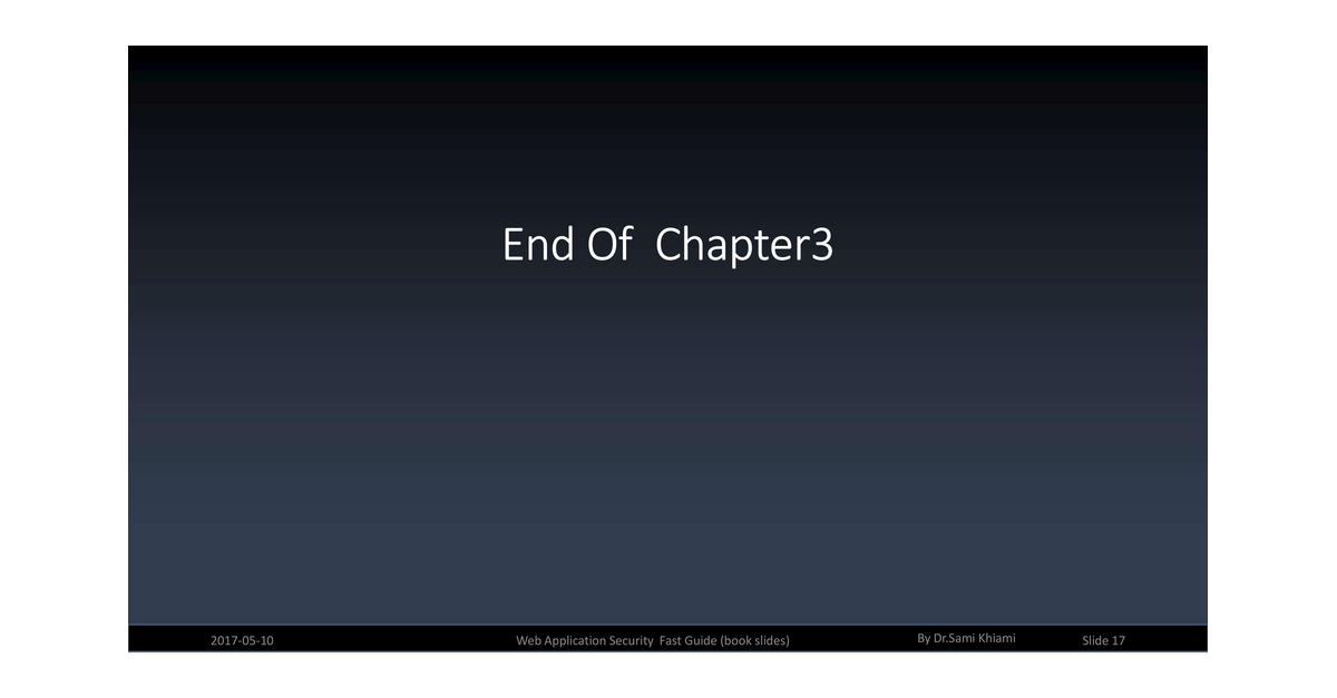 Web Application Security The Fast Guide Chapter 3 Vulnerabilities